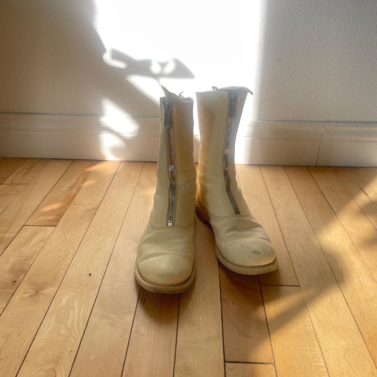 Guidi 310 boots, white leather + zipper. Size 38.5,... - Depop