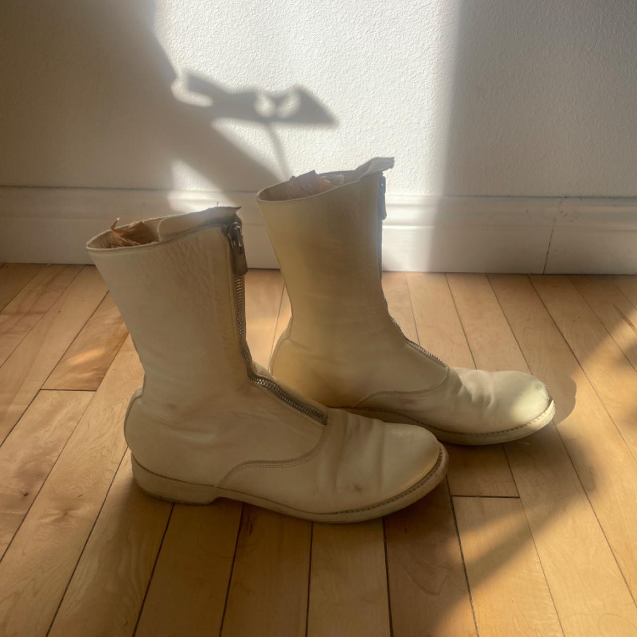 Guidi 310 boots, white leather + zipper. Size 38.5,... - Depop