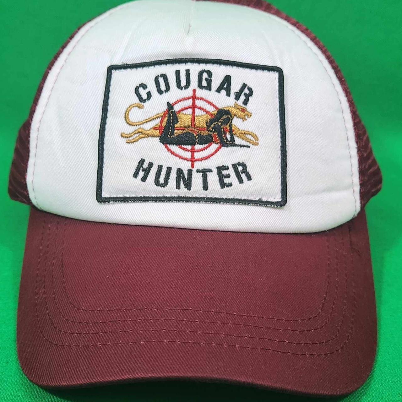 Cougar Hunter Maroon Mesh Baseball Hat (One Size) - Depop
