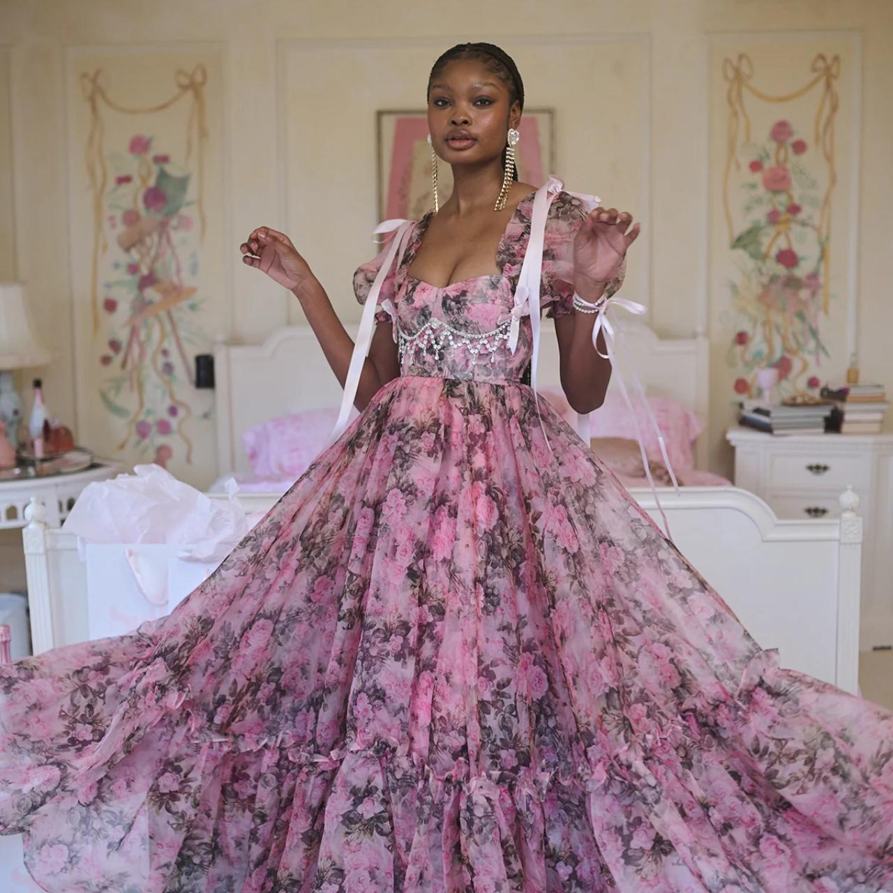 The Queen Bee silk gauze Ritz Gown. Xs. Sold out on... - Depop