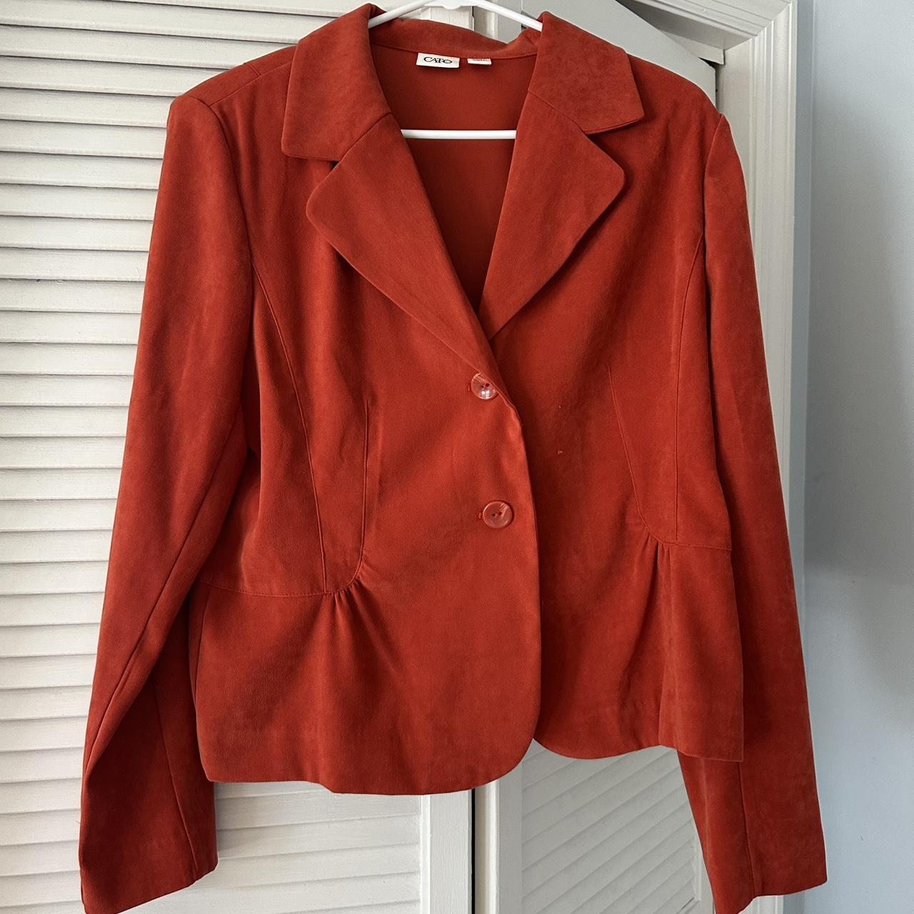 Cato orange suede blazer. Size 16 but fits more like... - Depop