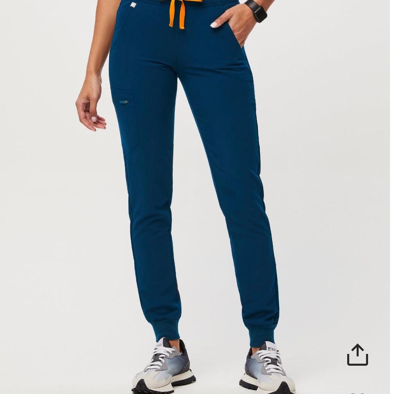 Figs Zamora Jogger Scrubs Dark Harbor w/ orange tie - Depop