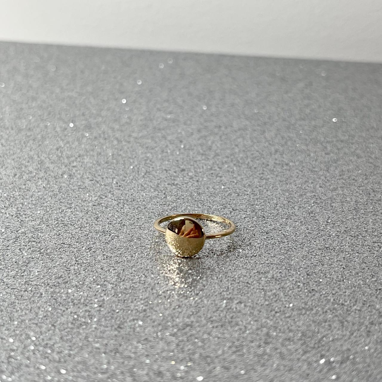 14K Yellow Gold Solid Disc Band Ring Accessory... - Depop