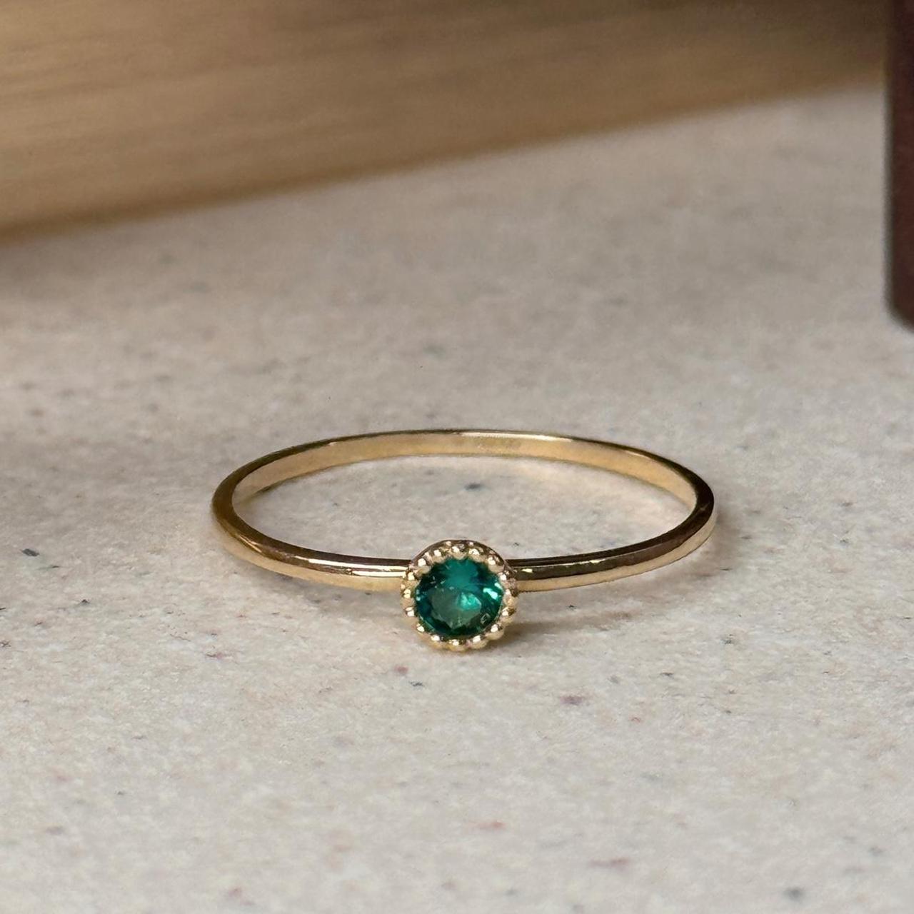 14K Yellow Gold Green Stacking Ring Accessory... - Depop