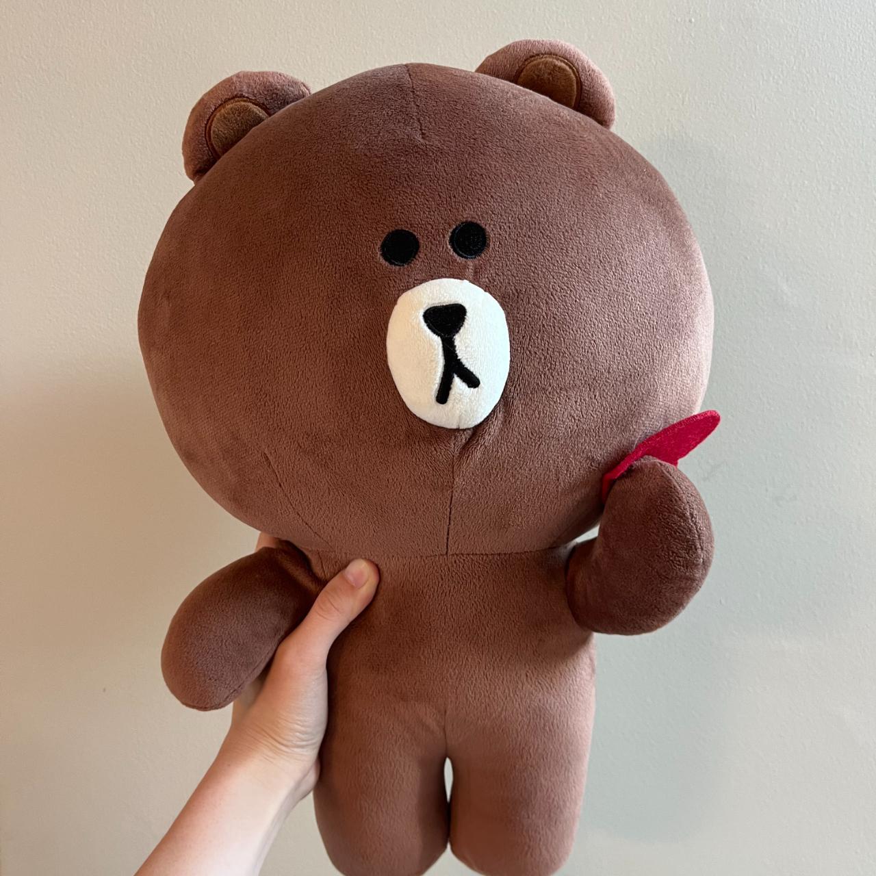 Line friends character BROWN plushie holding a heart... | Depop