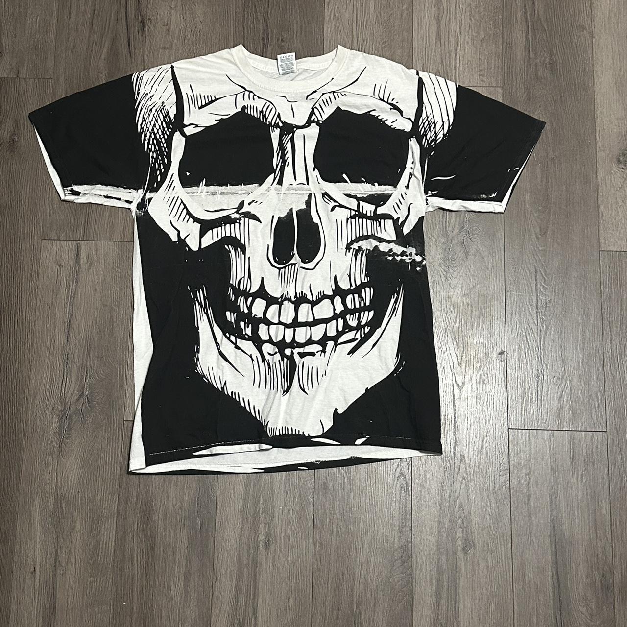 Full Print Skull Tee Size (large) - Depop