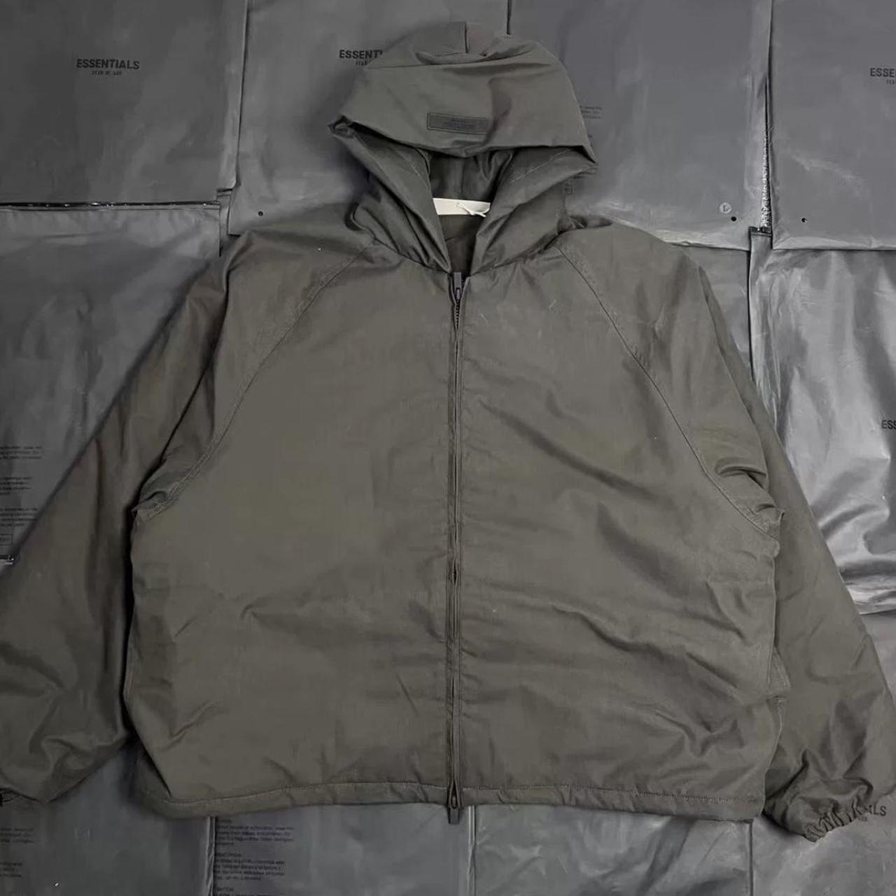 Essentials 23SS Jacket thick winter wear charcoal black - Depop