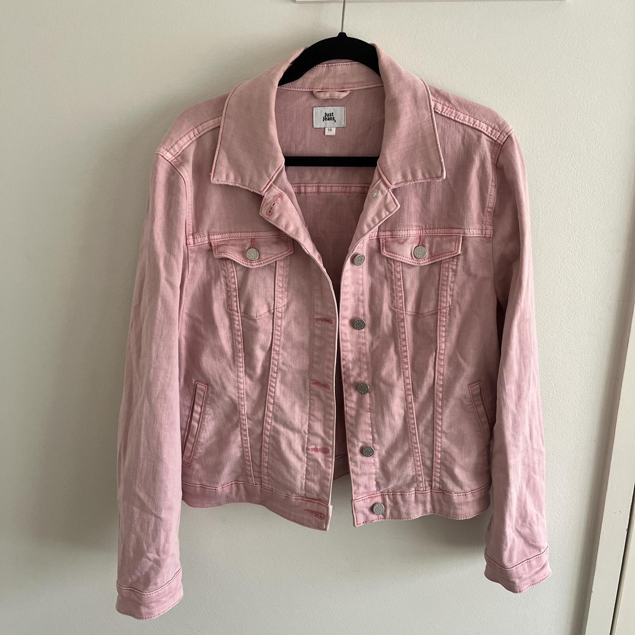 Just Jeans Light pink denim jacket 99% cotton 1%... - Depop