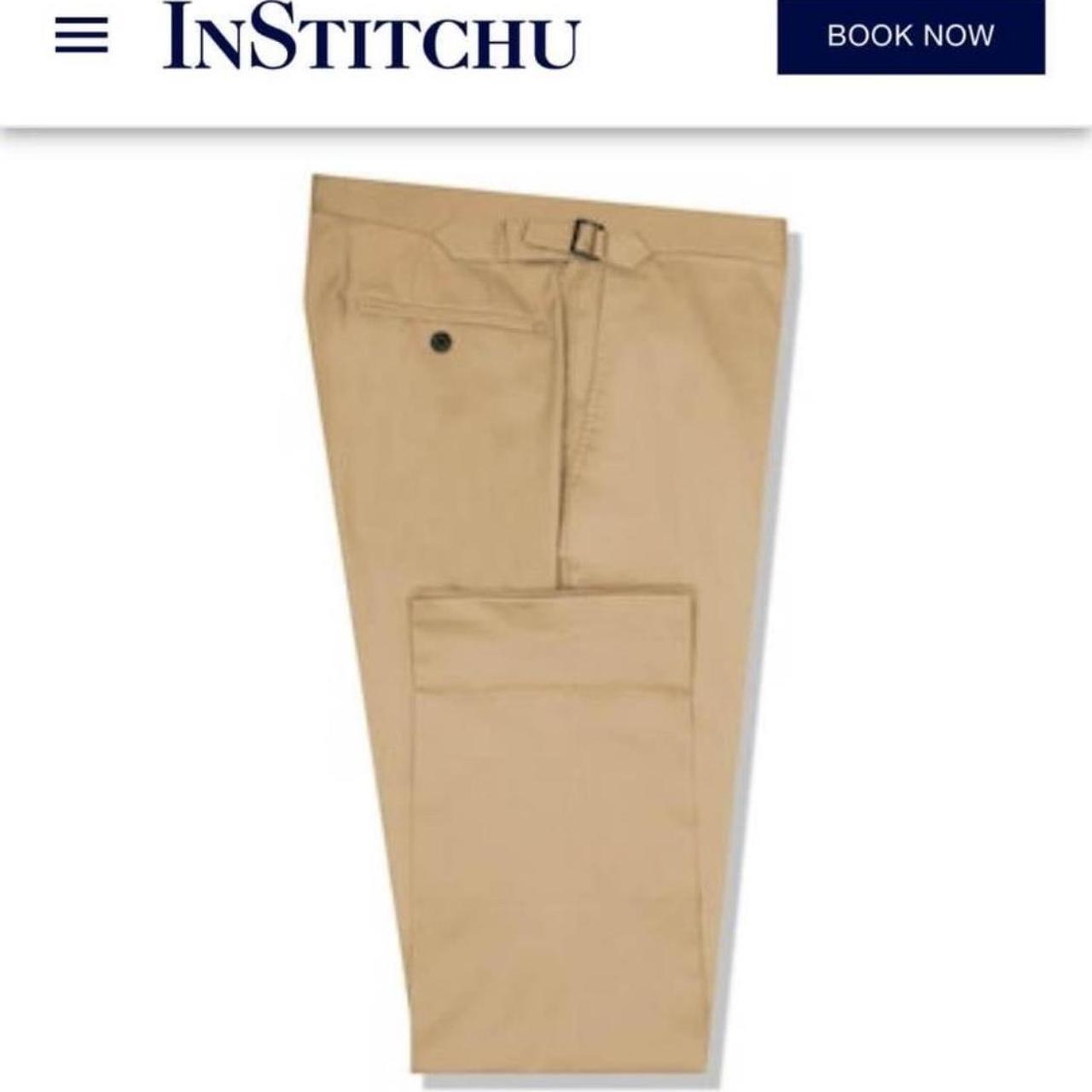 INSTITCHU THE LACHLAN TAN COTTON CHINOS RRP... - Depop
