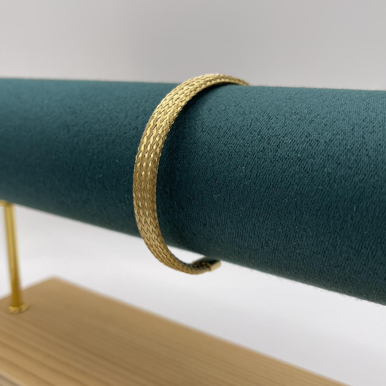 Woven Golden Grace Bangle Bracelet 18k gold plated... - Depop