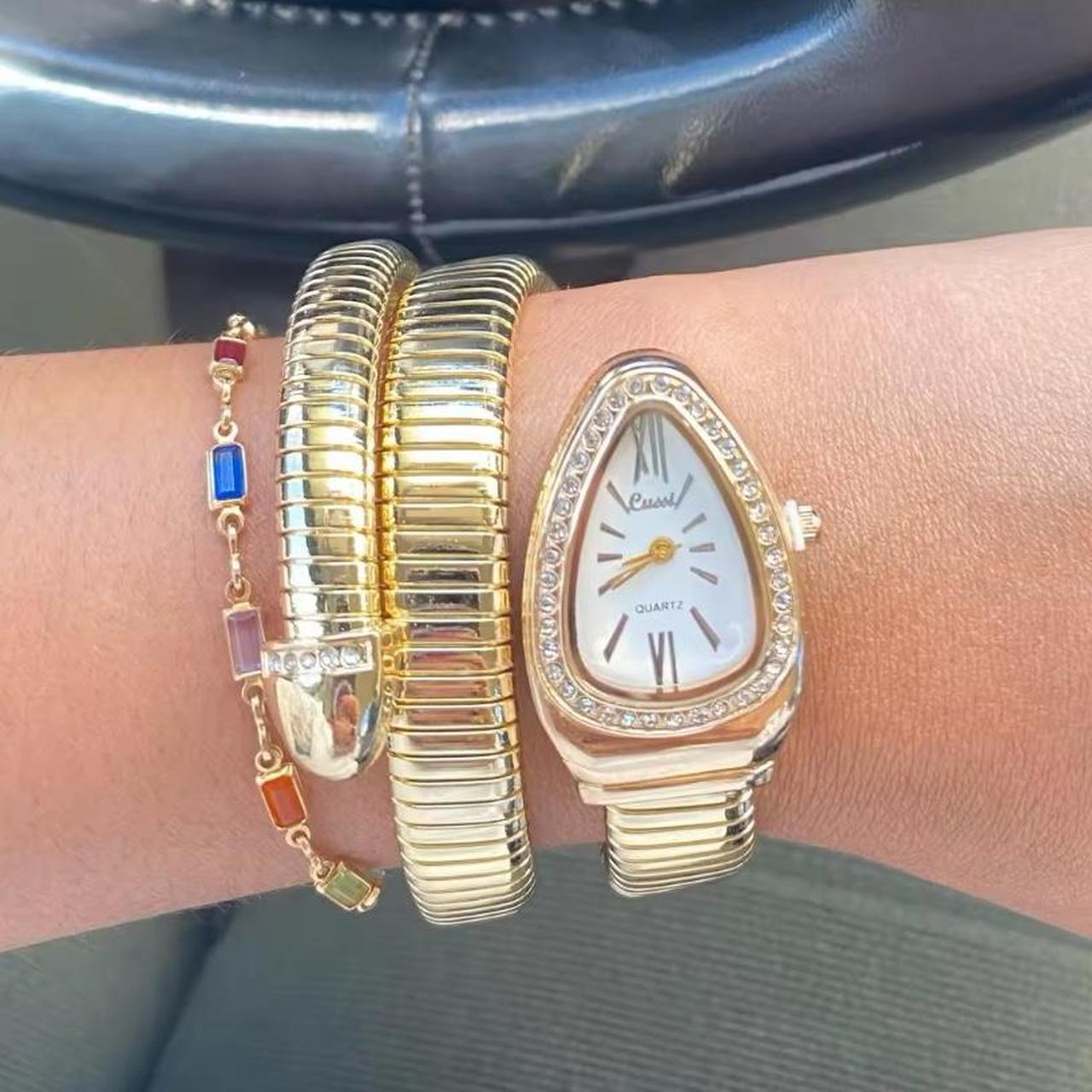 gold wrap around watch - cartier vibes - really cute... - Depop