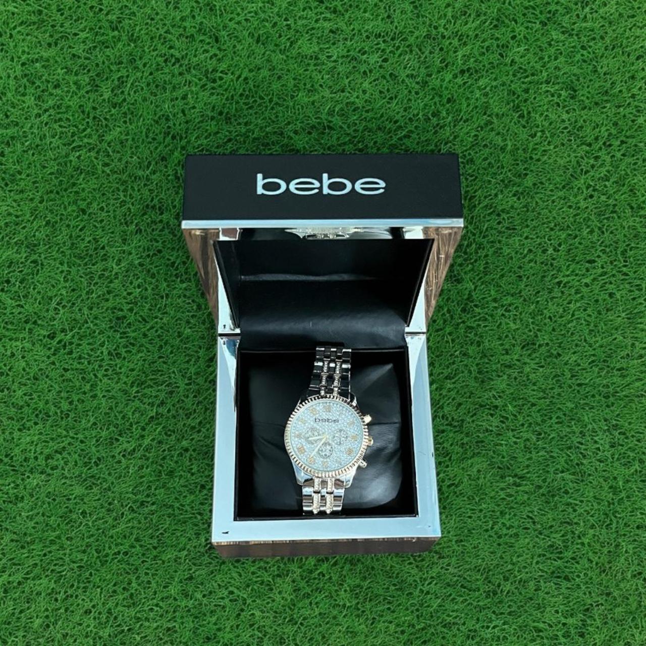 Silver and white Bebe watch #glamour | Depop