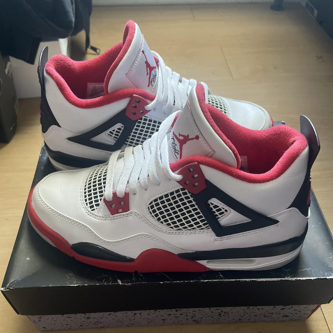 Red Cement Jordan 4 - Depop