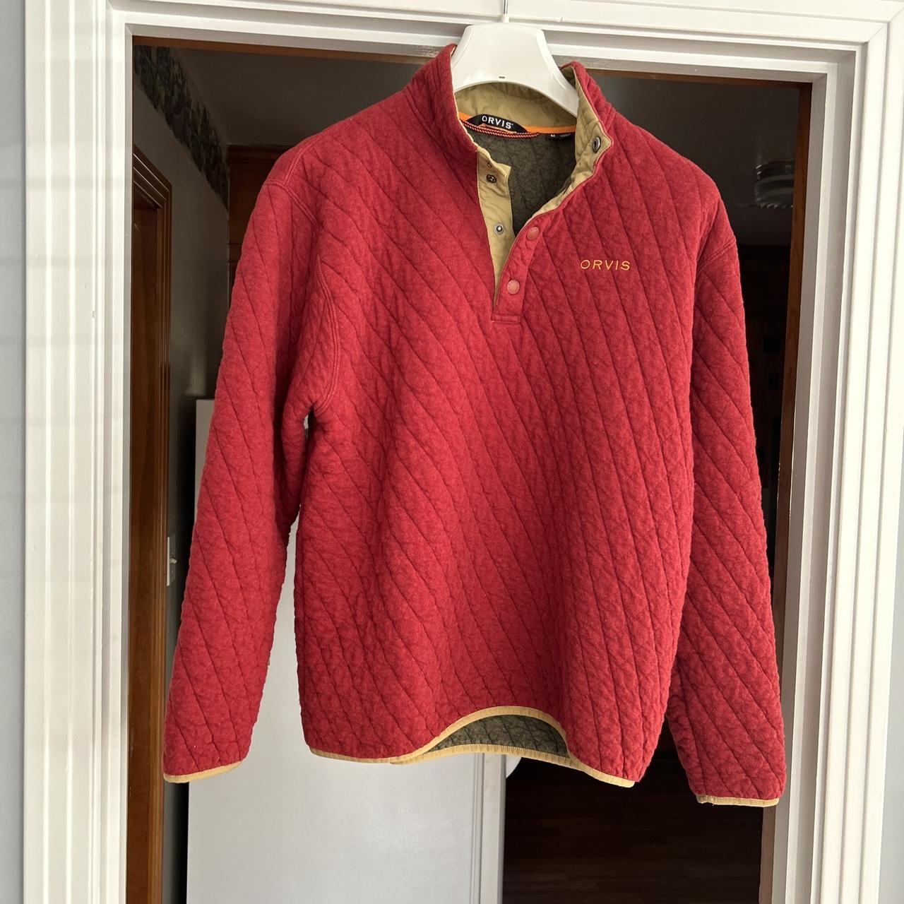 Orvis Mens Quilted Pullover with Snaps. Size M. In... - Depop