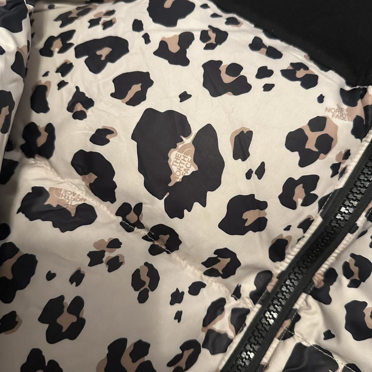 The North Face leopard print puffer jacket - Depop