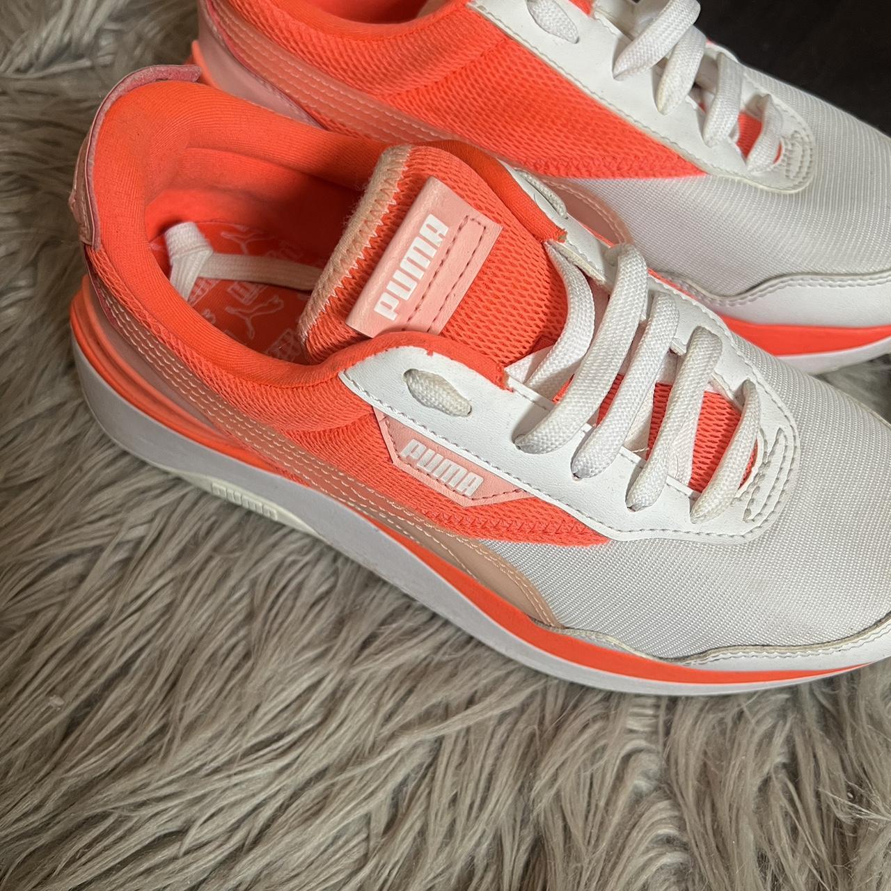 Puma neon orange trainers - Depop