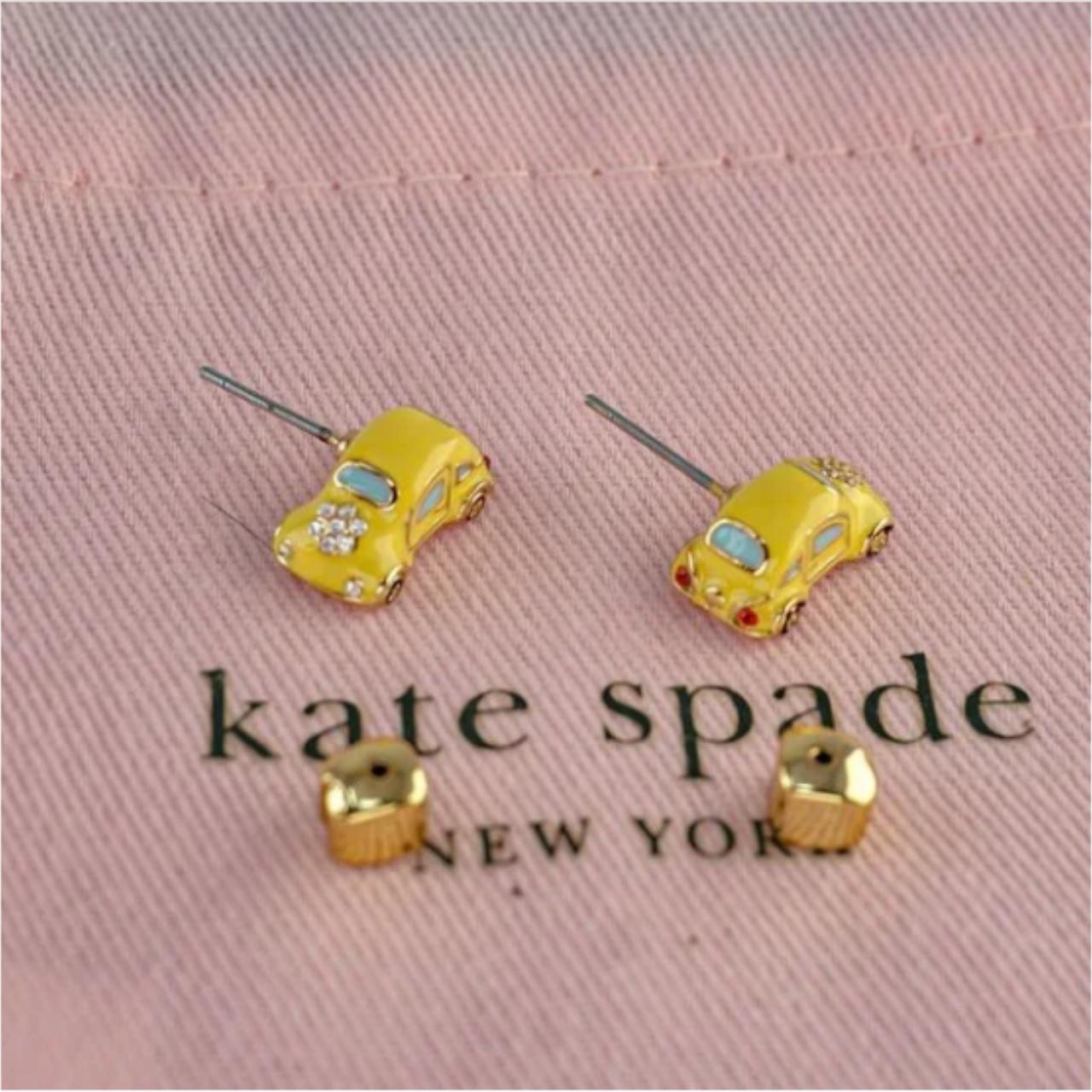 Kate Spade Off we Go Taxi Cab Car Stud Earrings