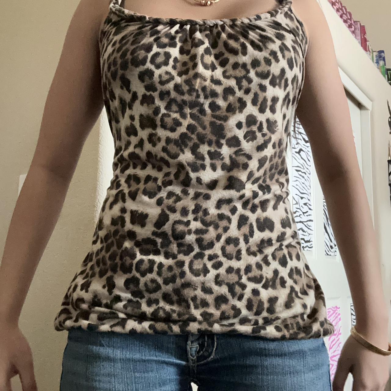 Brown and black cheetah print tank top (it is safety... | Depop