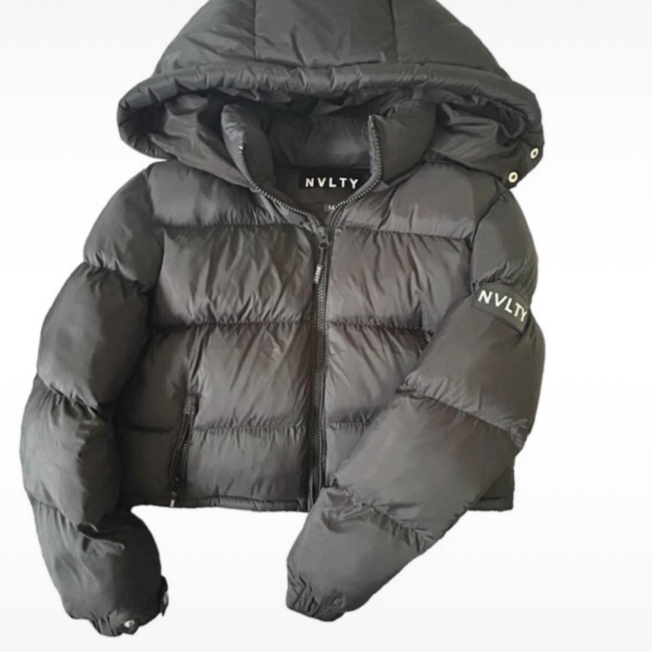 Medium Black NVLTY cropped coat Bought for £99 - Depop