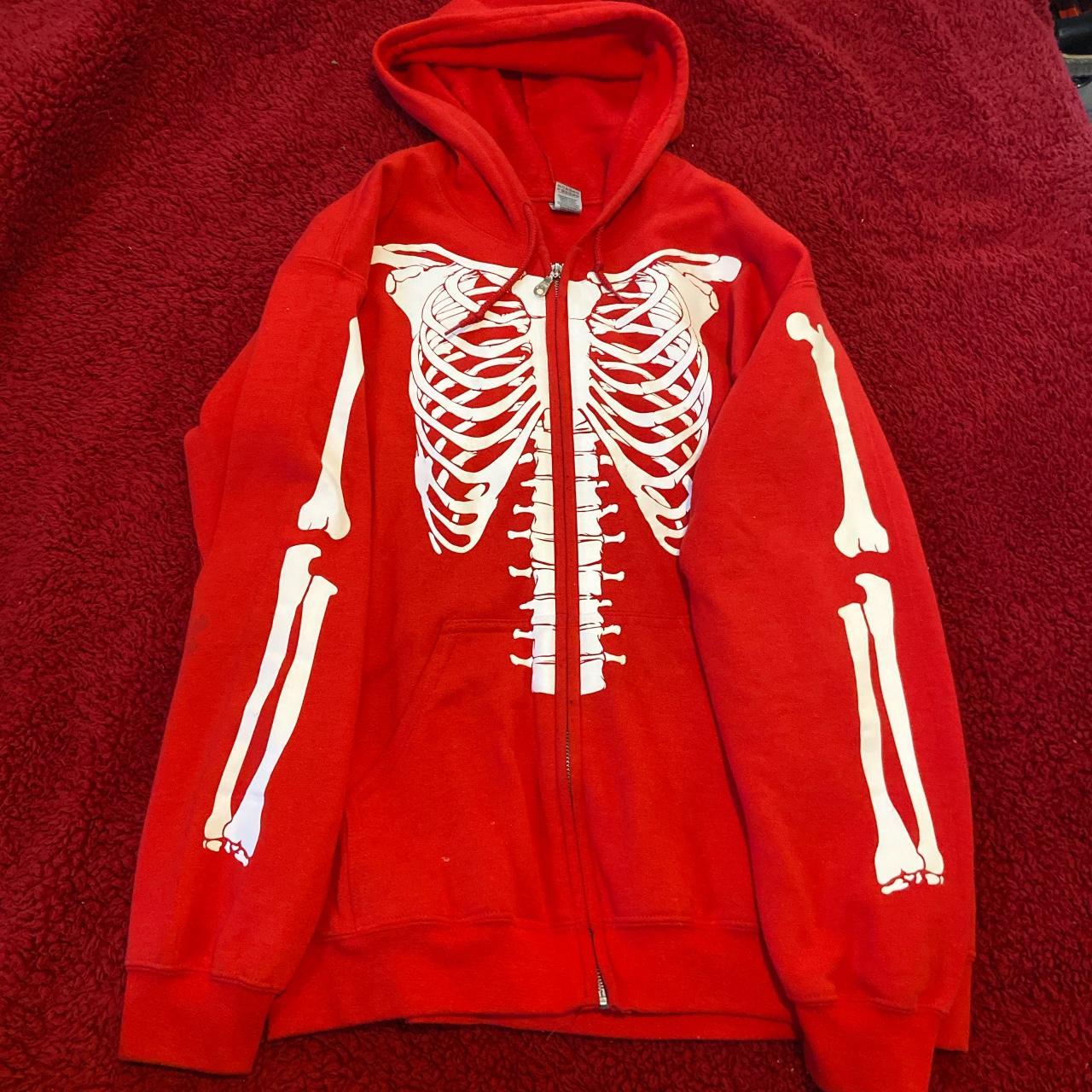 Size MEDIUM Simplicity Skeleton Sweater (has a stain... - Depop