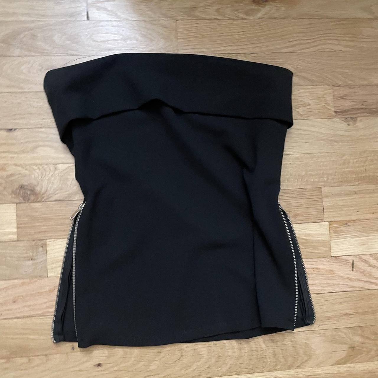 Zara strapless side zipper top - Depop