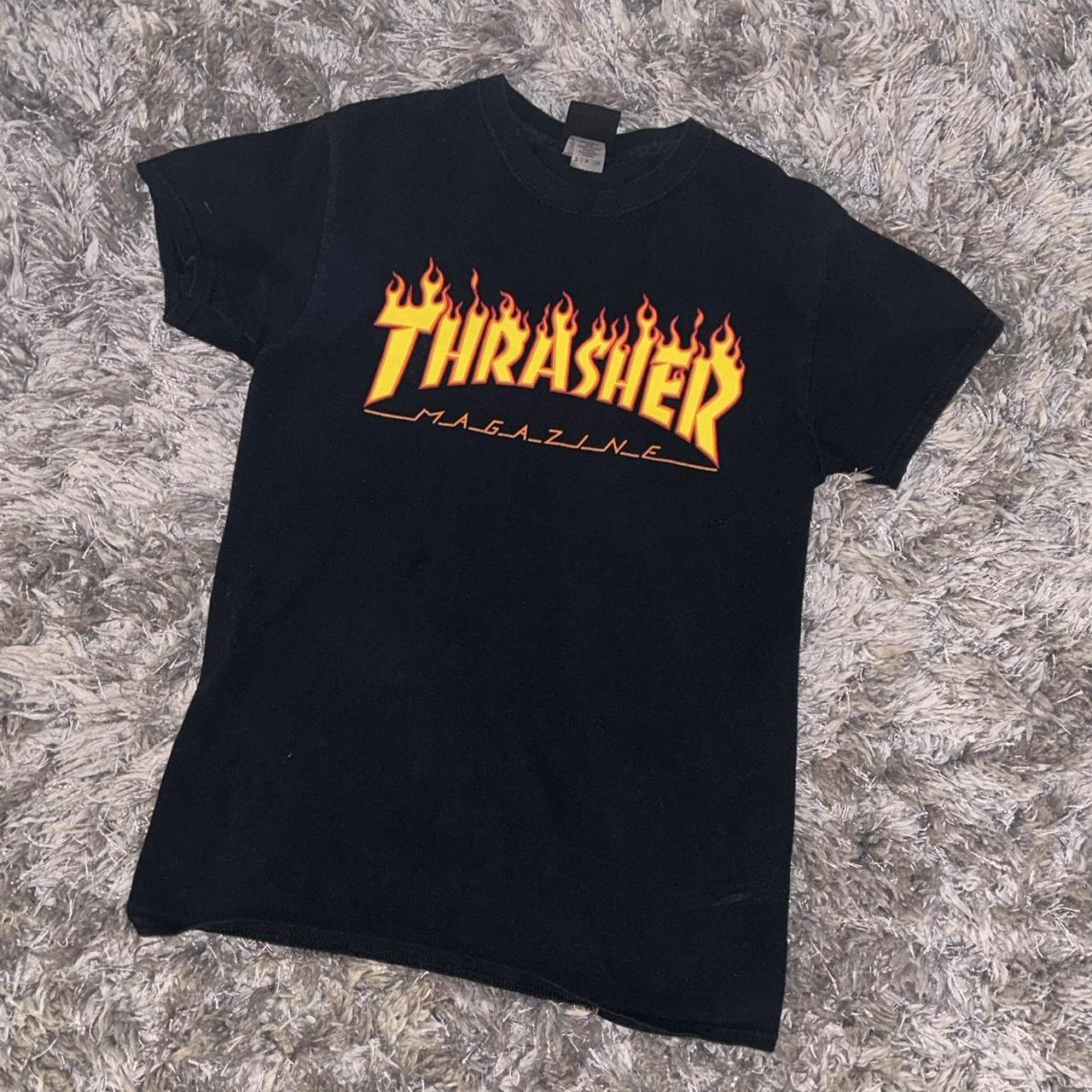 Thrasher Magazine flames tee - Depop