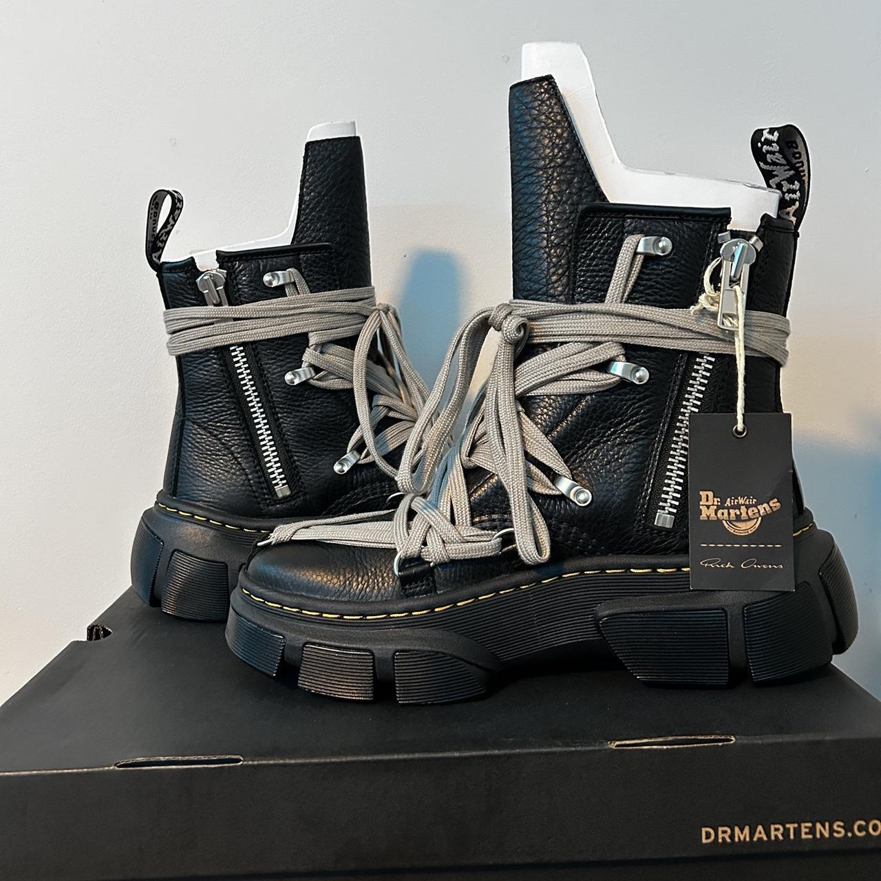 rick owens x doc marten megalace dmxl boots brand... - Depop