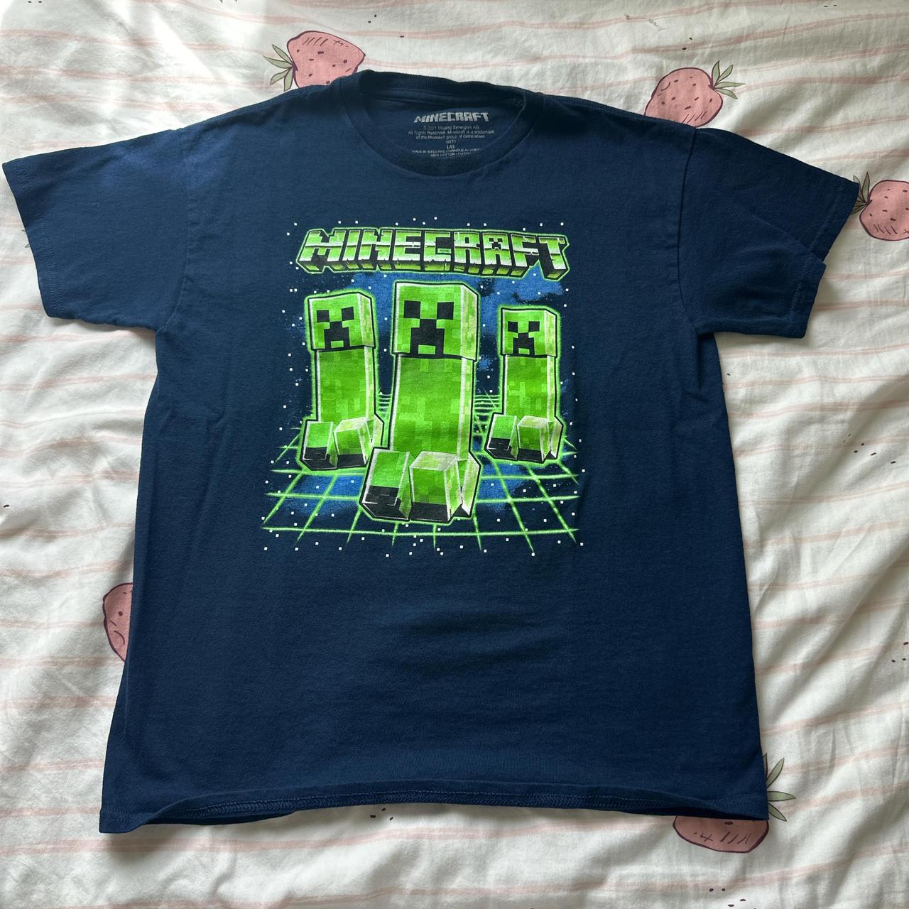 minecraft creeper shirt - kids L but can fit XS or... - Depop
