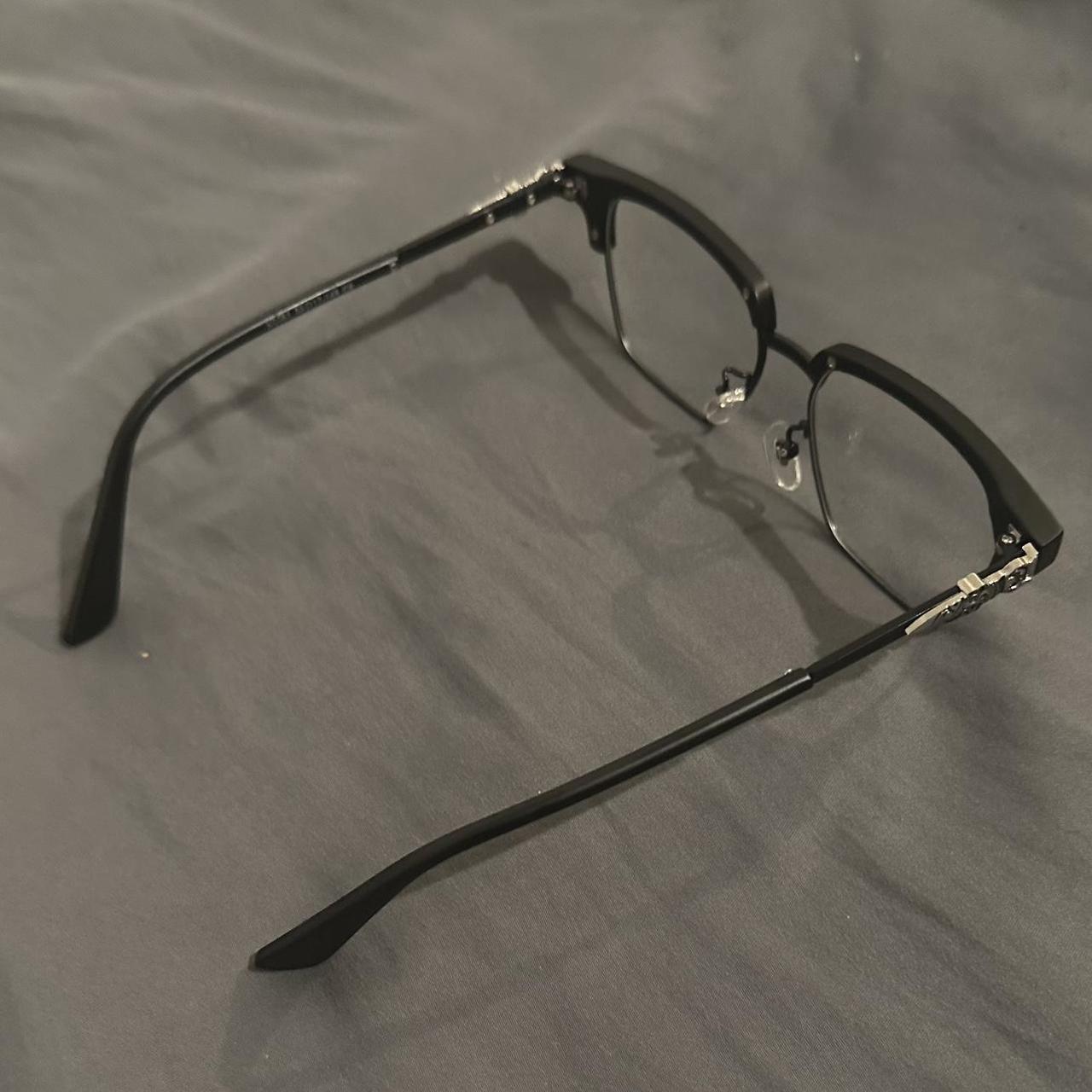 Dagger Detailed Glasses matte black frame Chrome... - Depop