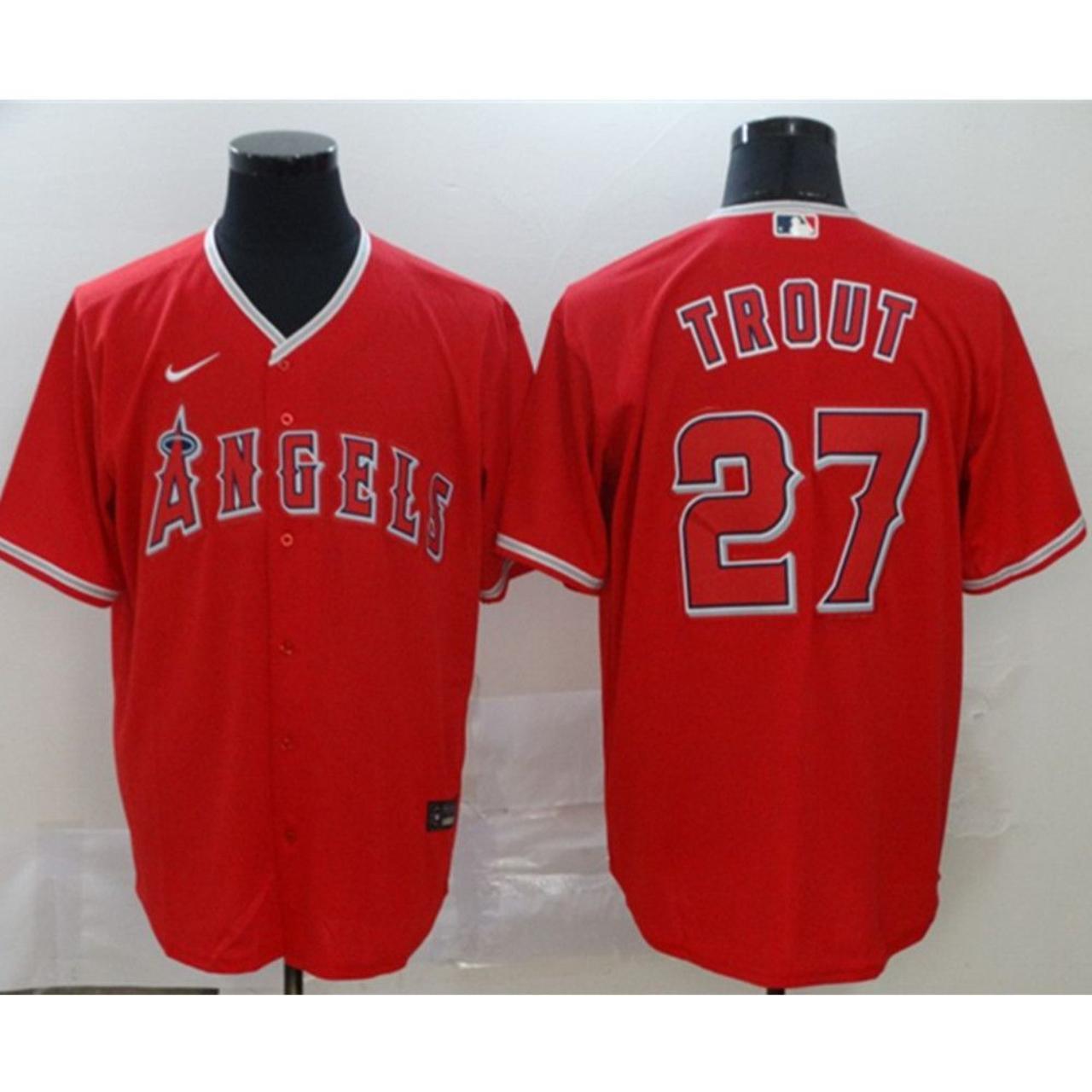 Los Angeles Angels Mike Trout Red Jersey - Depop