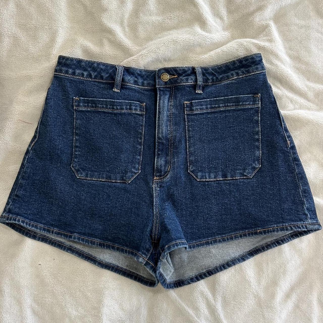 ROLLAS denim shorts - high rise slim - size 32 AU... - Depop