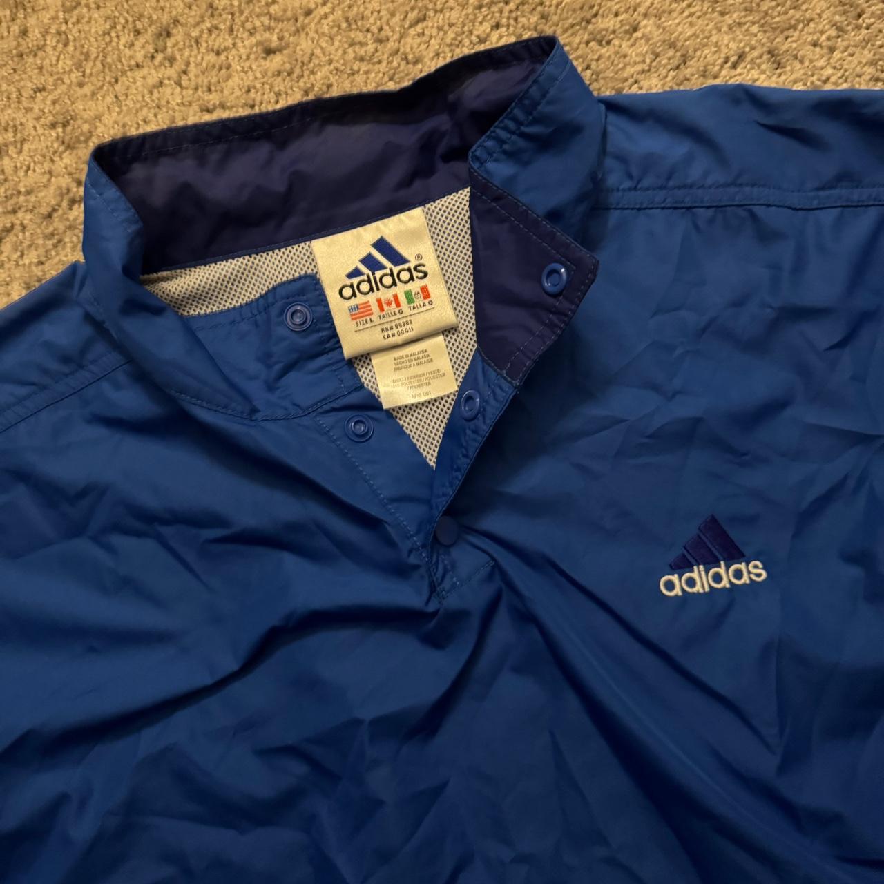 Adidas vintage blue windbreaker jacket adidas | Depop