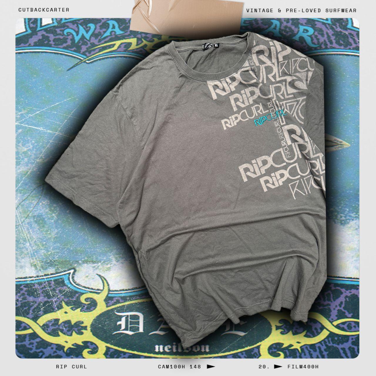 Rip Curl T-Shirt Mens XL Extra Large Grey Y2K... | Depop