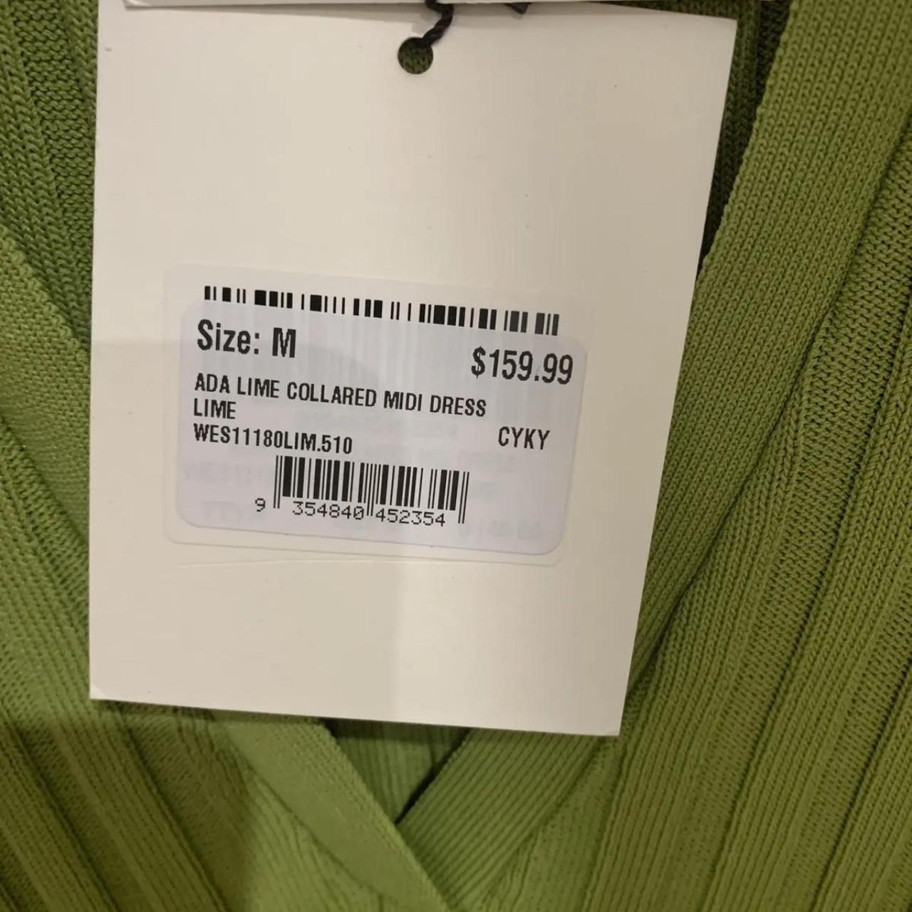 DISSH Ada lime collared midi dress // Size Medium //... - Depop