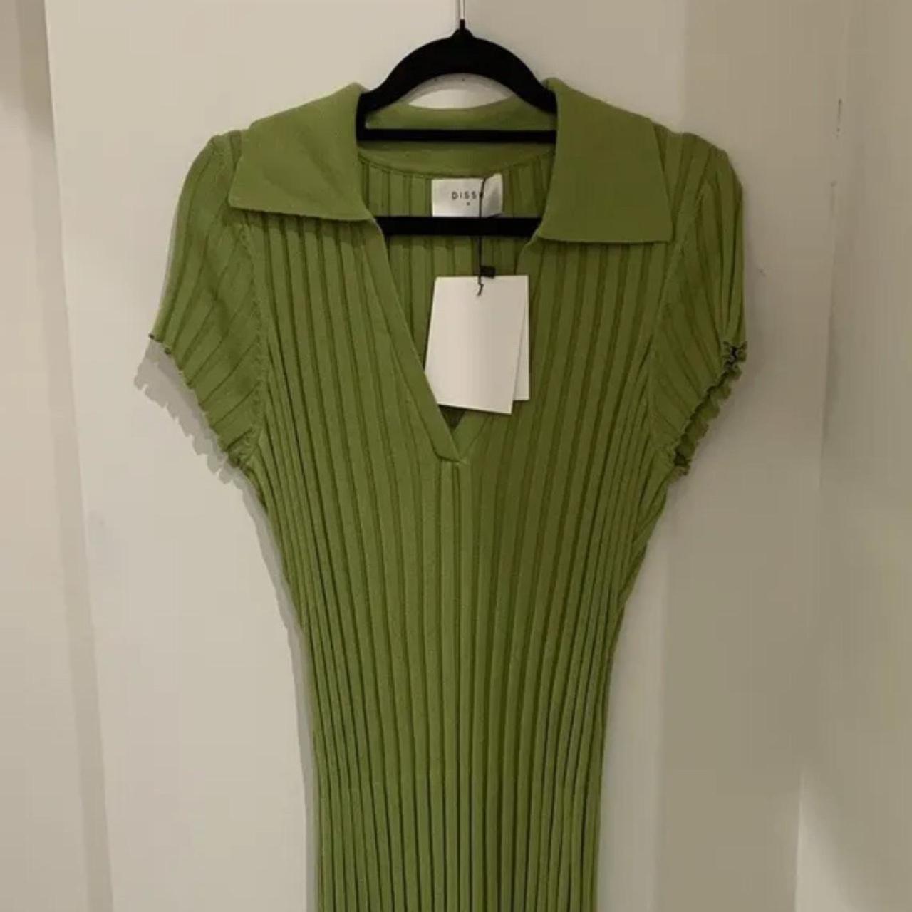 DISSH Ada lime collared midi dress // Size Medium //... - Depop