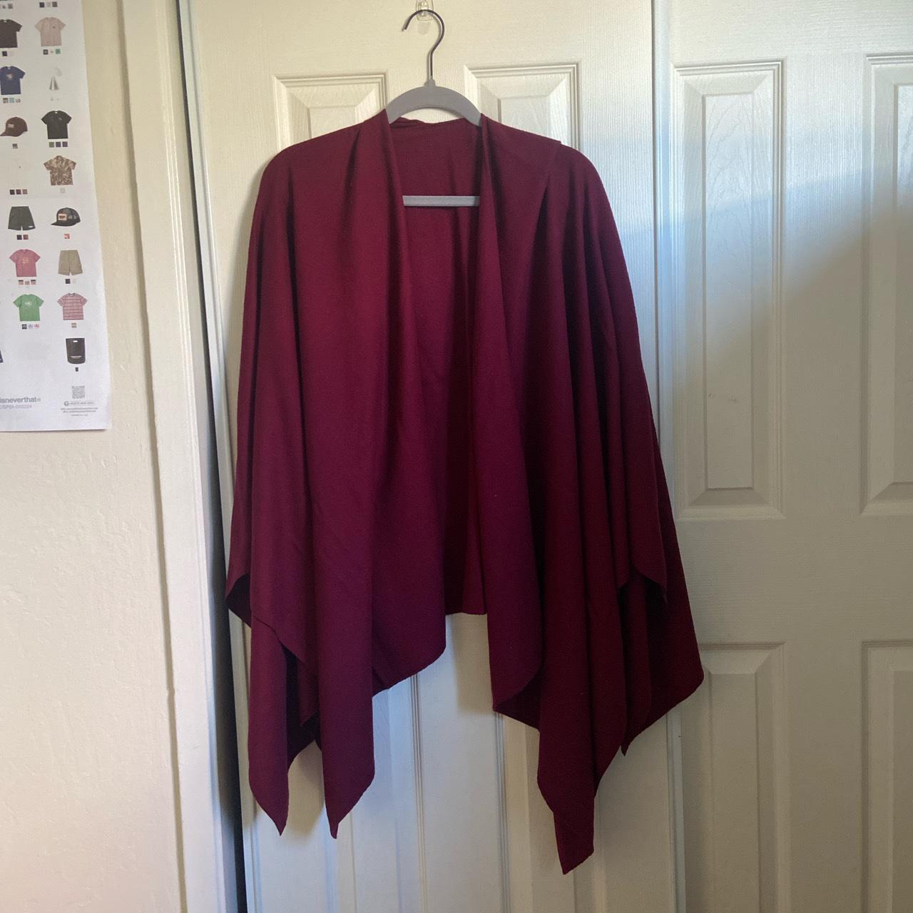 Uniqlo two way stole in maroon. Can be worn like a... - Depop