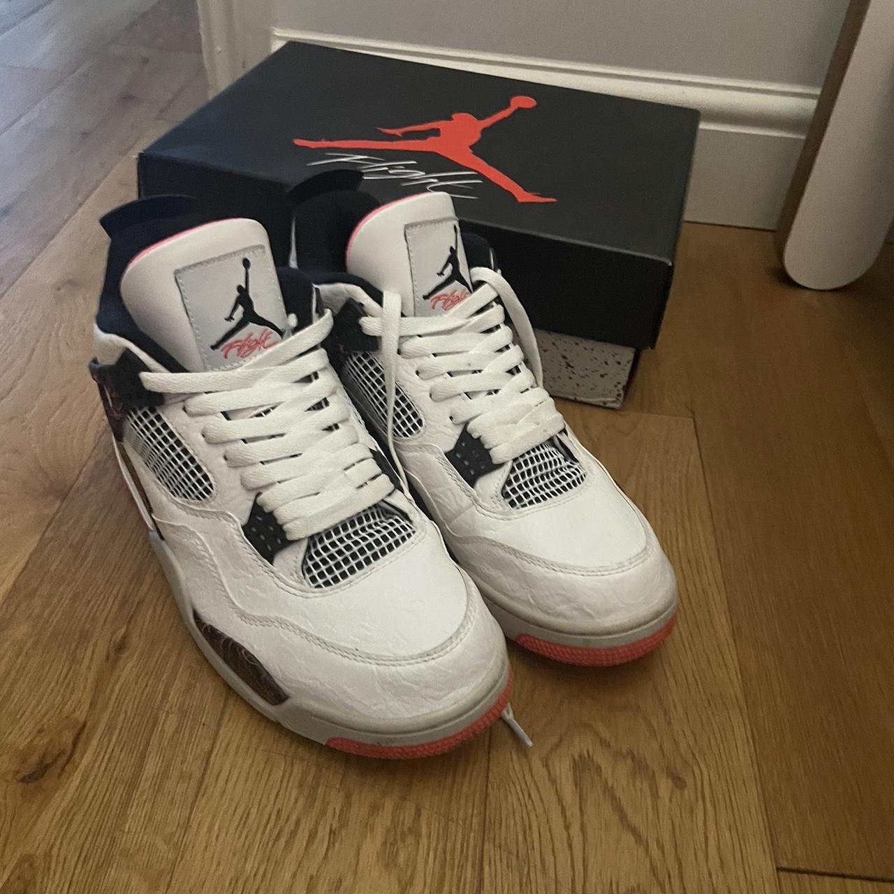 Jordan 4 flight nostalgia/pale citron lightly worn,... - Depop