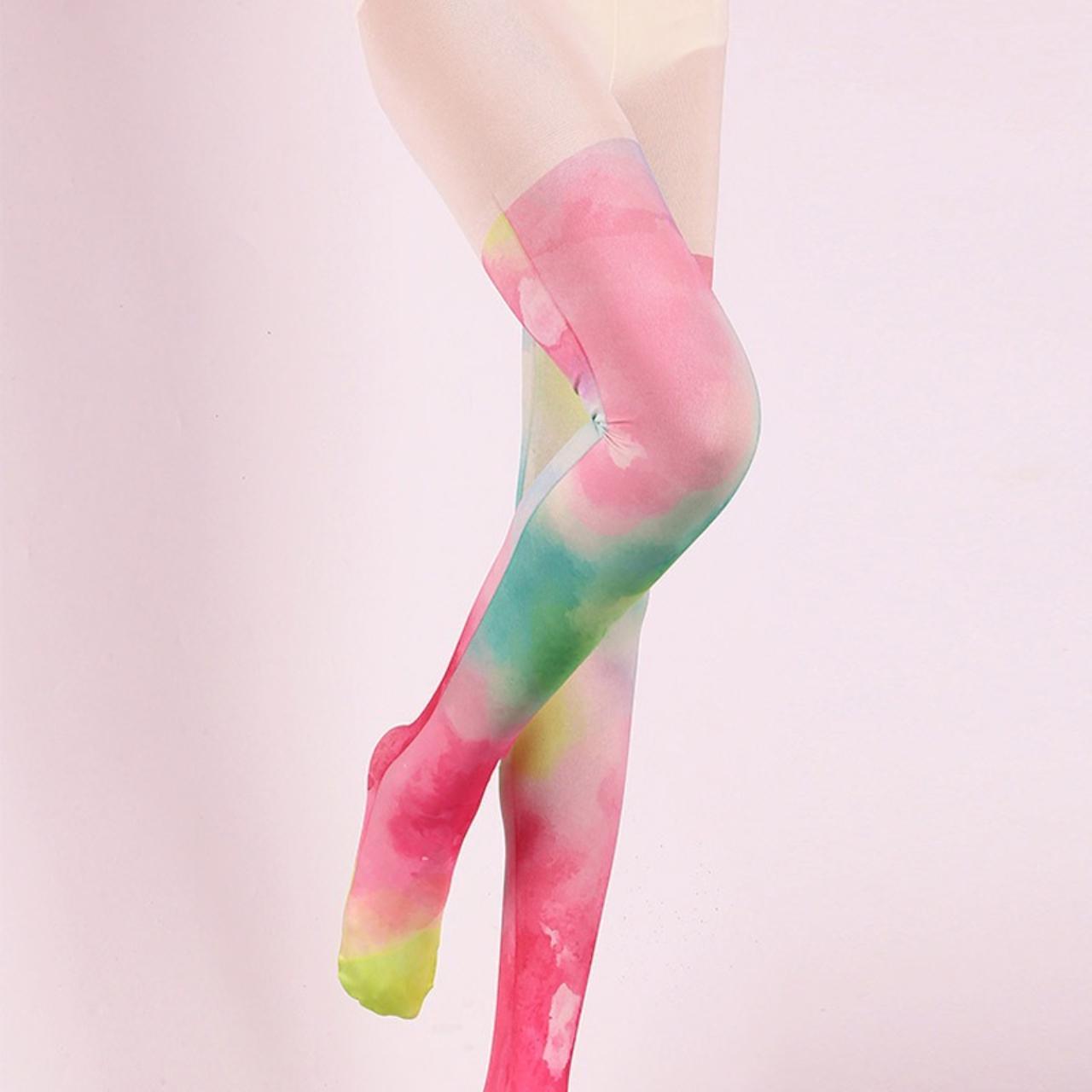 Women tights pink tights High quality Super stretch... - Depop