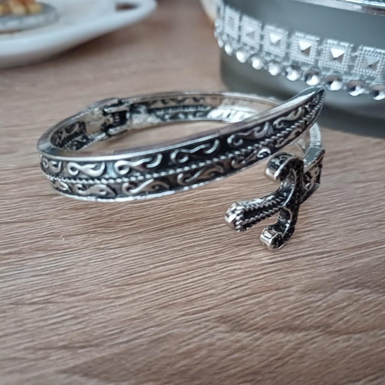 Silver colored swords bangle bracelet #goth #boho | Depop
