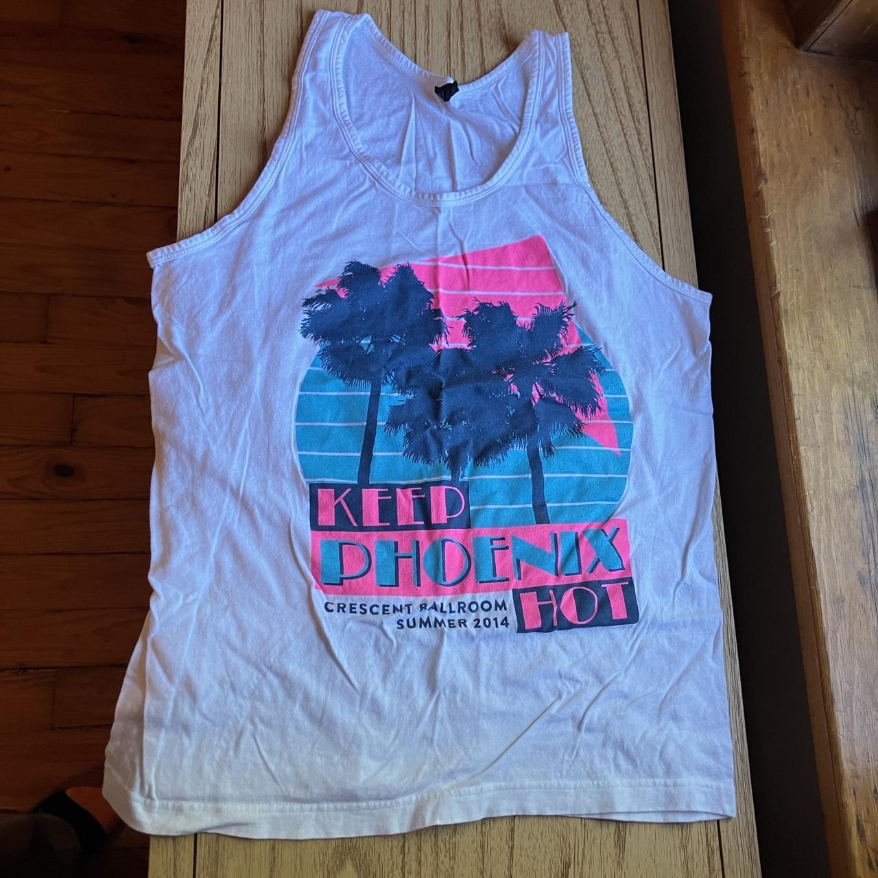 White teal and hot pink Keep #Phoenix Hot tank top... | Depop