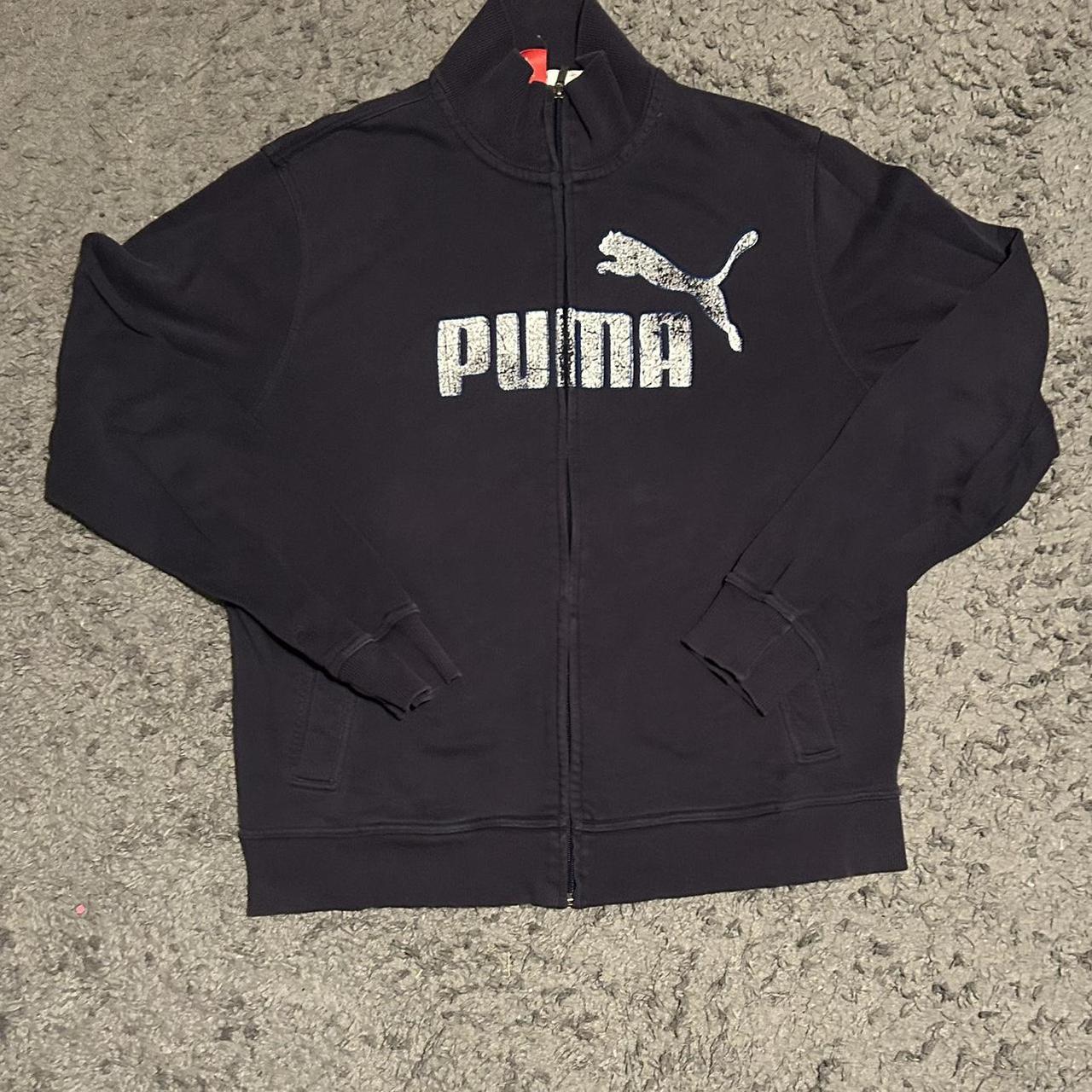Men’s vintage puma zip-up jacket navy size L In... | Depop