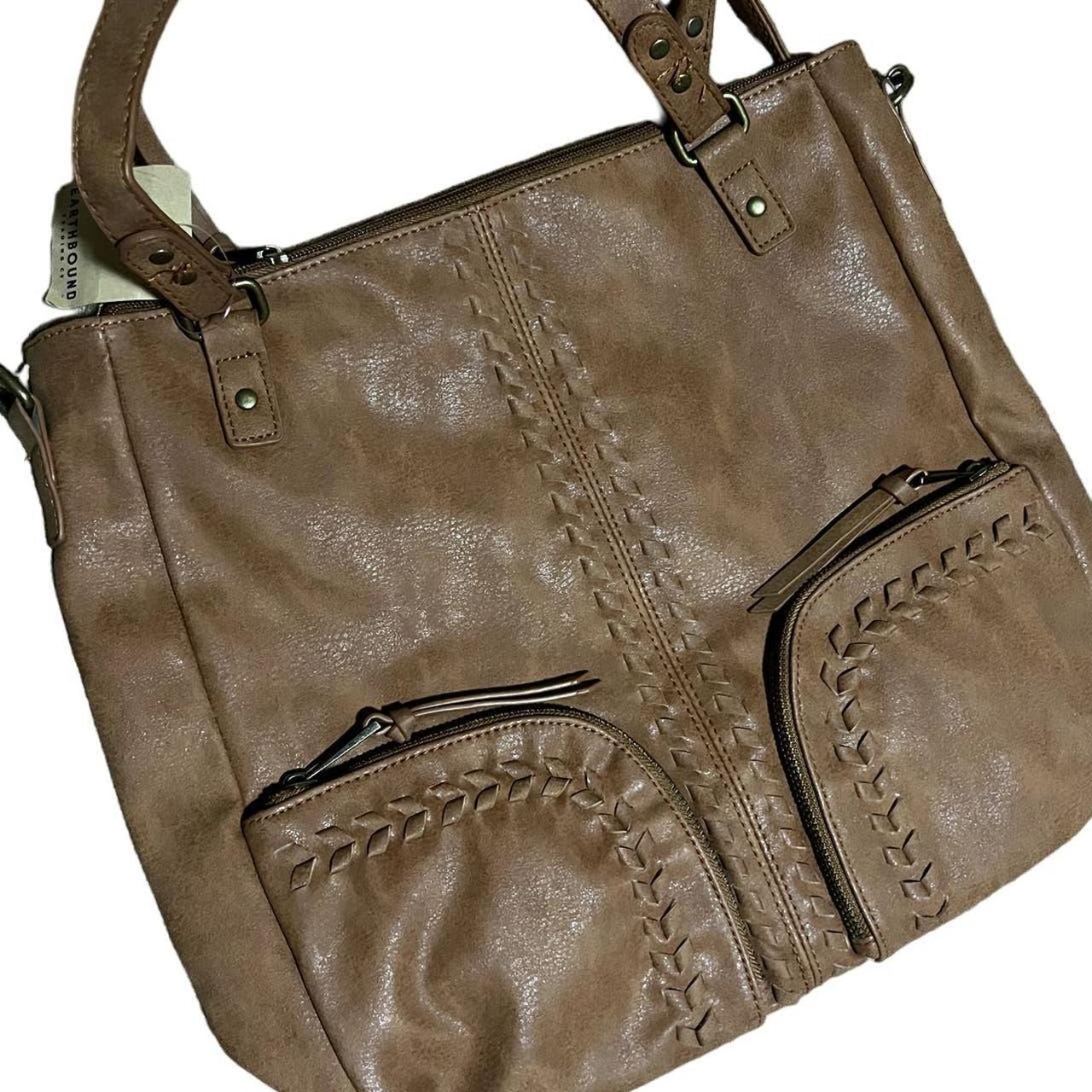 Earthbound Leather Crossbody with Pockets NWT Very... - Depop