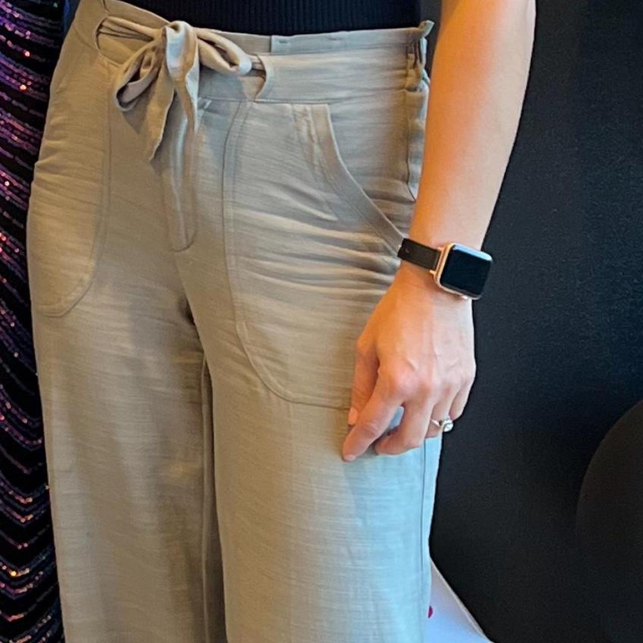 Green high rise baggy pants - Depop