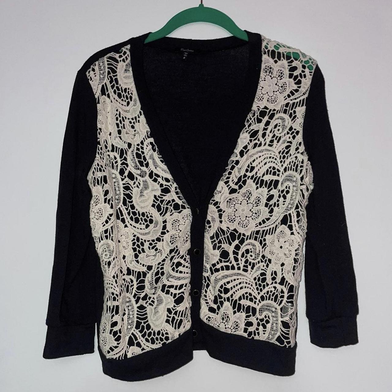 Monteau lace front cardigan in size small - Depop