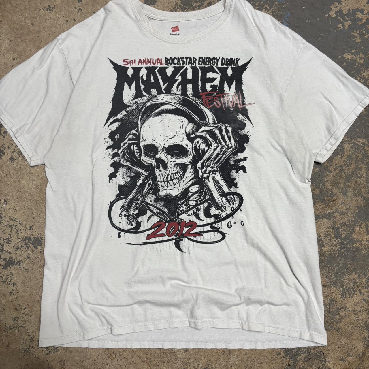 Vintage y2k gothic mayhem concert shirt Tagged... - Depop