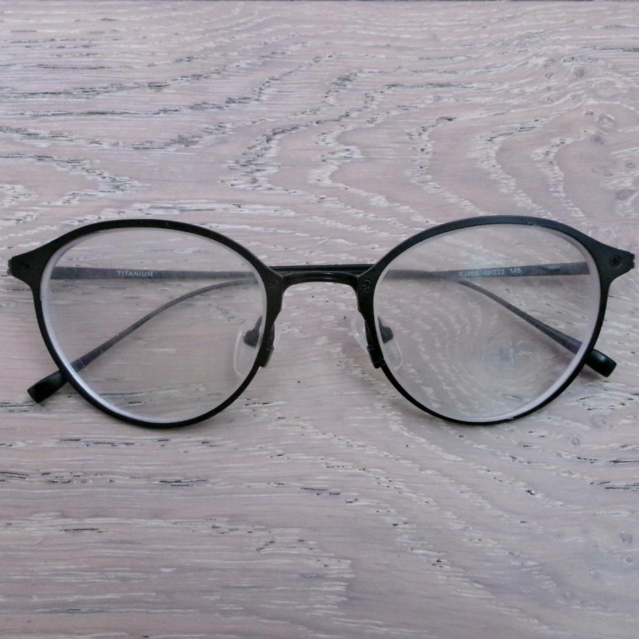 titanium black round eyeglasses frames include my... - Depop