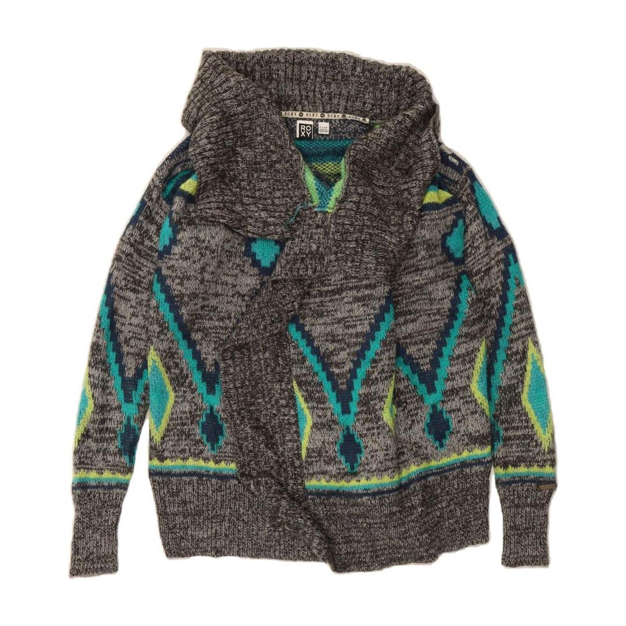 ROXY Womens Cardigan Sweater UK 10 Small Grey... | Depop