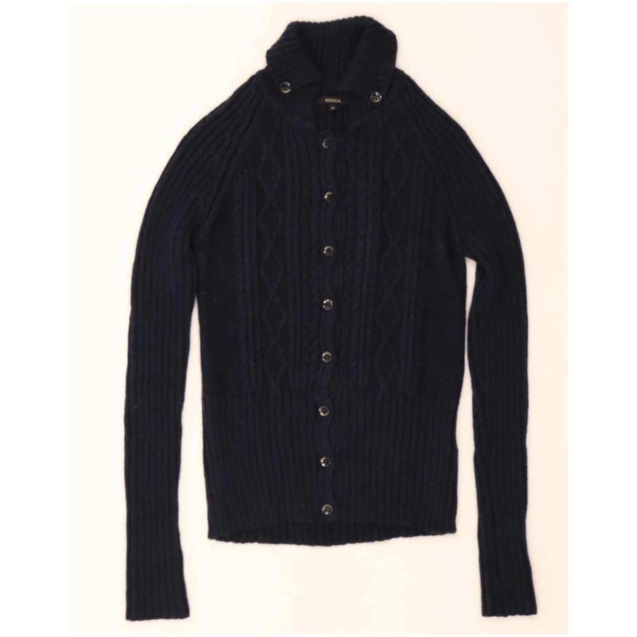 KOCCA Womens Cardigan Sweater UK 12 Medium Navy Blue... | Depop