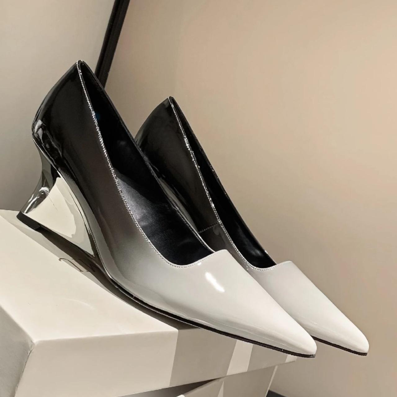 Beautiful and easy to match gradient high heels, size 7 - Depop