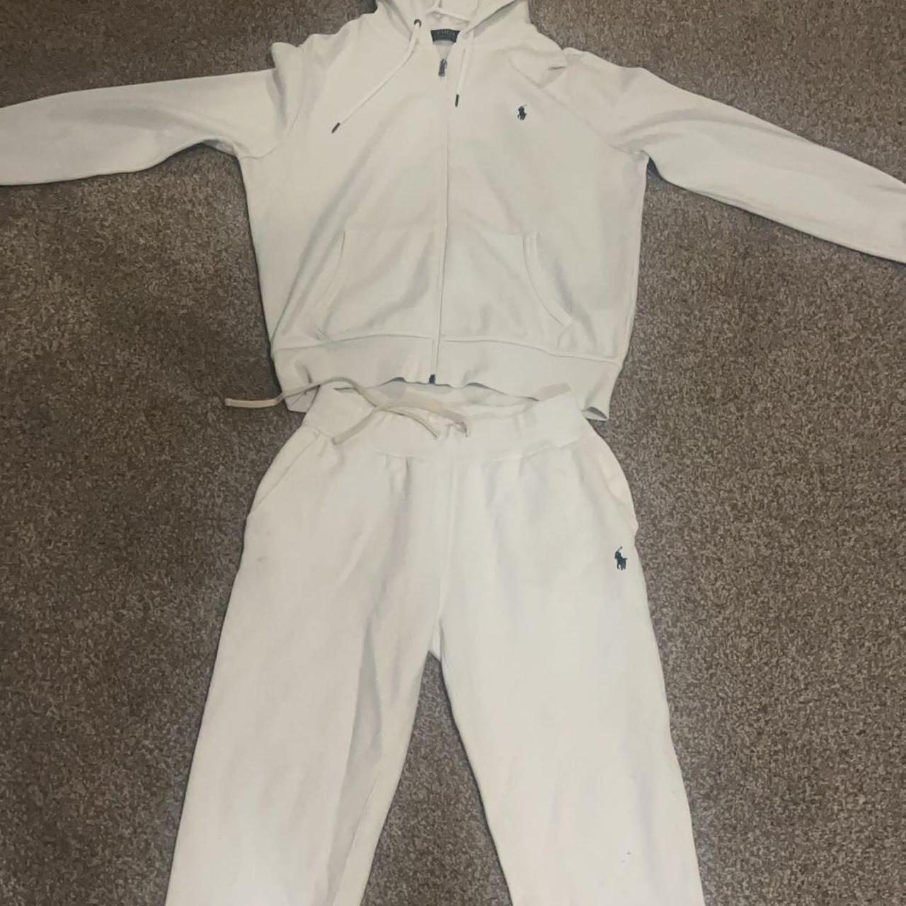 White Ralph Lauren tracksuit - Depop